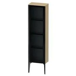 Duravit XViu Halbhochschrank XV1365LB271 40x24x133cm, Glast&uuml;r, schwarz matt, T&uuml;r links, mediterrane eiche