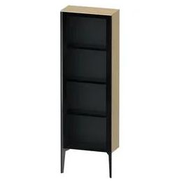 Duravit XViu Halbhochschrank XV1366LB271 50x24x133cm, Glast&uuml;r, schwarz matt, T&uuml;r links, mediterrane eiche