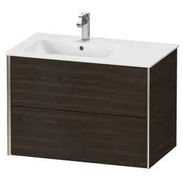 Duravit XViu Waschtisch-Unterschrank XV41580B169 81x48x56cm, 2 Schubk&auml;sten, Becken links, champagner matt, nussbaum geb&uuml;rstet