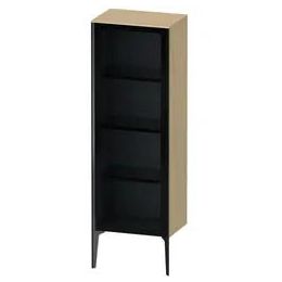 Duravit XViu Halbhochschrank XV1368LB271 50x36x133cm, Glast&uuml;r, schwarz matt, T&uuml;r links, mediterrane eiche