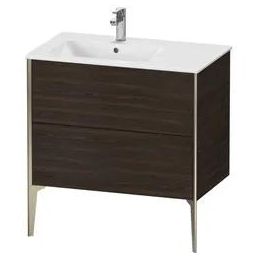 Duravit XViu Waschtisch-Unterschrank XV44860B169 81x48x59,4cm, 2 Ausz&uuml;ge, Becken links, champagner matt, nussbaum geb&uuml;rstet