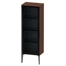 Duravit XViu Halbhochschrank XV1368RB213 50x36x133cm, Glast&uuml;r, schwarz matt, T&uuml;r rechts, amerikanischer nussbaum