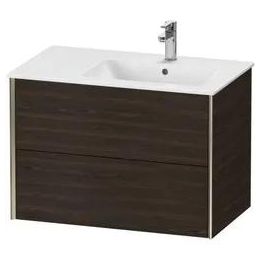 Duravit XViu Waschtisch-Unterschrank XV41590B169 81x48x56cm, 2 Schubk&auml;sten, Becken rechts, champagner matt, nussbaum geb&uuml;rstet