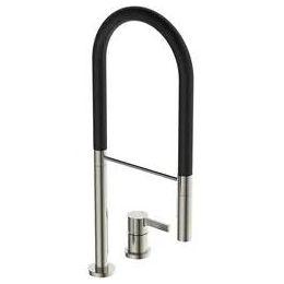 Ideal Standard Gusto K&uuml;chen-2-Loch-Armatur BD425GN silver storm, mit 2-Funktionshandbrause aus Metall