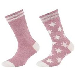 2er Pack Camano Soft Bio-Baumwoll Crew Socken Kinder 4300 - chalk pink melange 35-38