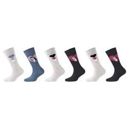 6er Pack Camano Soft Baumwoll Horse Crew Socken Kinder 5801 - blue 27-30