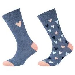 2er Pack Camano Soft Bio-Baumwoll Crew Socken Kinder 5500 - denim melange 31-34