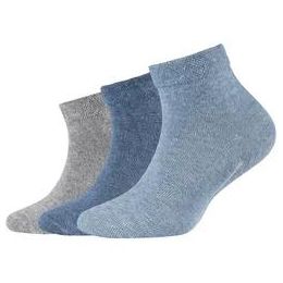 3er Pack Camano Soft Bio-Baumwolle Quarter Socken Kinder 5300 - stone melange 31-34