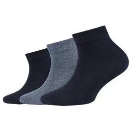 3er Pack Camano Soft Bio-Baumwolle Quarter Socken Kinder 0004 - navy 23-26