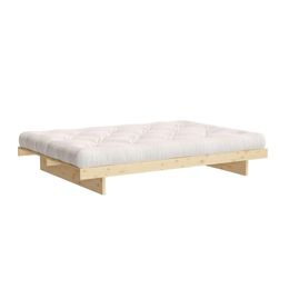 Bettgestell Karup Design "Kanso Bed, Stauraumbett, Bett mit oder ohne Schubladen", beige (kiefer natur), B:182cm H:25cm L:200cm, Betten, Bettgestell, Bett mit/ohne Schubladen, inkl Lattenrost, FSCzertifiert