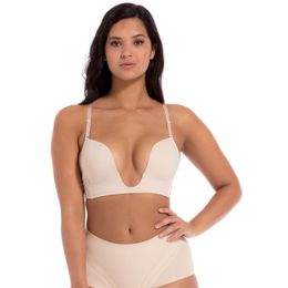 B&uuml;gelloser BH MAGIC BODYFASHION "V-Bra", Damen, Gr. 85, Cup C, braun (latte), Obermaterial: 82% Polyester, 18% Elasthan, unifarben, BHs B&uuml;gelloser BH, extrem tief fallender Ausschnitt und extra tiefer R&uuml;cken
