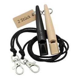 Acme 210.5 Doppelpack Hundepfeife mit Pfeifenband beige