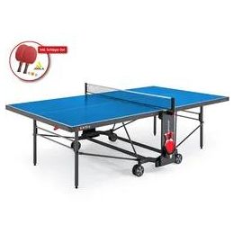 Sponeta Outdoor-Tischtennisplatte "S 4-73 e" (S4 Line) inkl. Joola Schl&auml;gerset,blau,