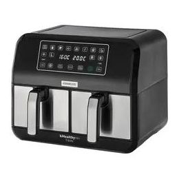 Kenwood kHealthy Fry Twin Airfryer HFM20.000MB Hei&szlig;luftfritteuse 1700 Watt Schwarz/ Silber