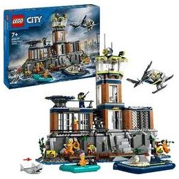 Lego City 60419 Polizeistation auf der Gef&auml;ngnisinsel Bausatz, Mehrfarbig