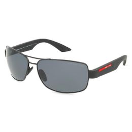 Prada Linea Rossa PS50ZS | Herren-Sonnenbrille | Fassung: Vollrand, Quadratisch, Metall, Schwarz | Glasfarbe: Grau