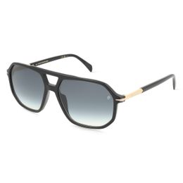 David Beckham DB 1172/S | Herren-Sonnenbrille | Fassung: Vollrand, Pilot, Acetat, Schwarz Gold | Glasfarbe: Grau Verlaufend