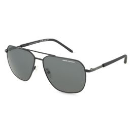 Emporio Armani 0AX2057S | Herren-Sonnenbrille | Fassung: Vollrand, Pilot, Metall, Schwarz Matt | Glasfarbe: Grau