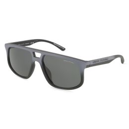 Emporio Armani 0AX4161SU | Herren-Sonnenbrille | Fassung: Vollrand, Pilot, Kunststoff, Grau Schwarz | Glasfarbe: Grau