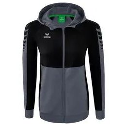 Erima Trainingsjacke Six Wings mit Kapuze (Baumwollmix, weich, bequem, taillierter Schnitt) grau/schwarz Damen