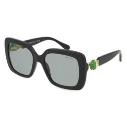 Swarovski SK6001 | Damen-Sonnenbrille | Fassung: Vollrand, Quadratisch, Acetat, Schwarz | Glasfarbe: Grau