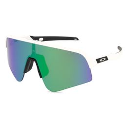Oakley OO9465 SUTRO LITE SWEEP | Herren-Sonnenbrille | Fassung: Halbrand, Monoscheibe, Kunststoff, Wei&szlig; Matt | Glasfarbe: Gr&uuml;n Verlaufend