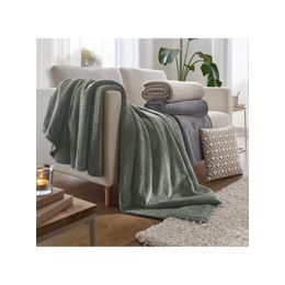 WITT Damen Fleece-Decke, moos, Gr&ouml;&szlig;e 130x170 cm