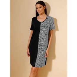 w&auml;schepur w&auml;schepur Damen Sleepshirt, schwarz-wei&szlig;-bedruckt, Gr&ouml;&szlig;e 52/54