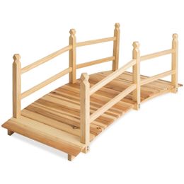 TecTake&reg; Gartenbr&uuml;cke, aus Holz, mit Gel&auml;nder, 137 x 58 x 58 cm
