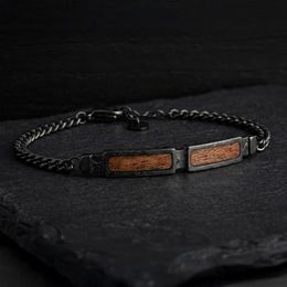 Holzkern Bracelets Men Dunkelgrau und Koa