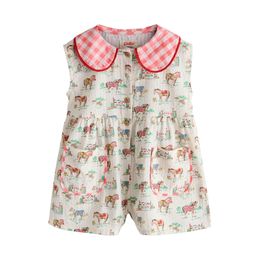 next Jumpsuit 'Cath Kidston' M&auml;dchen Gr&ouml;&szlig;e 110 gr&uuml;n / rot / wei&szlig;