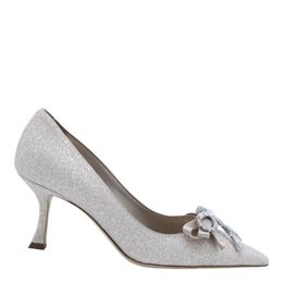 Jimmy Choo Hohe Schuhe - Glitter-Embellished High-Heeled Pumps - Gr. 36,5 (EU) - in Wei&szlig; - f&uuml;r Damen