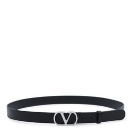 Valentino Garavani G&uuml;rtel - Smooth-Finish Black Leather Belt - Gr. 105 - in Schwarz - f&uuml;r Damen