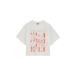WE Fashion T-Shirt M&auml;dchen Gr&ouml;&szlig;e 98/104 koralle / rosa / offwhite