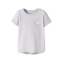 name it T-Shirt 'NMFVIX' M&auml;dchen Gr&ouml;&szlig;e 104 flieder / wei&szlig;