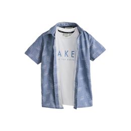Baker By Ted Baker Set: Hemd und T-Shirt Jungen Gr&ouml;&szlig;e 98 opal / wei&szlig;