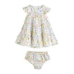 Next Set: Kleid und H&ouml;schen M&auml;dchen Gr&ouml;&szlig;e 92 hellgr&uuml;n / lavendel / rosa / wei&szlig;