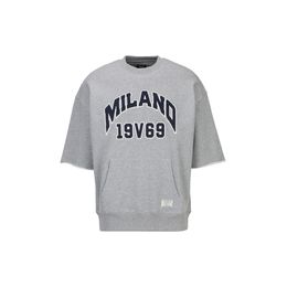 19V69 Italia Sweatshirt 'Verdi College' Herren Gr&ouml;&szlig;e M graumeliert / schwarz / wei&szlig;