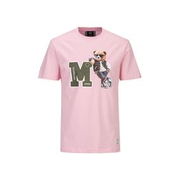 19V69 Italia T-Shirt 'Rafael College' Herren Gr&ouml;&szlig;e M karamell / oliv / rosa / offwhite