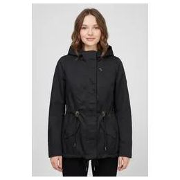 Parka Only "ONLLORCA LIFE CANVAS PARKA CC OTW", Damen, Gr. XS, schwarz, Web, Obermaterial: 80% Polyester, 20% Baumwolle, unifarben, regular fit h&uuml;ftlang, Jacken Parka, mit Kordelzug in der Taille
