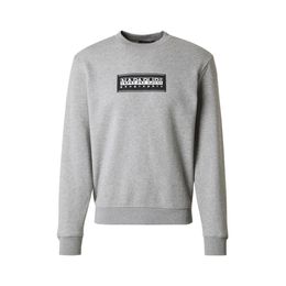 Napapijri Sweatshirt 'B-BOX' Herren Gr&ouml;&szlig;e M hellgrau / schwarz / wei&szlig;