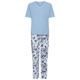Lascana Pyjama Damen Gr&ouml;&szlig;e XXS/XS blau / navy / himmelblau Winterkleid