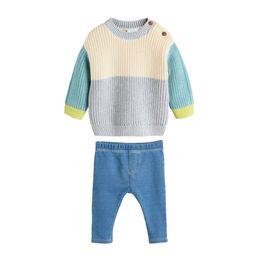 next Set Jungen Gr&ouml;&szlig;e 56 beige / blau / t&uuml;rkis / grau