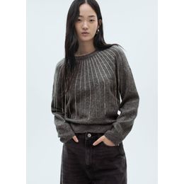 Mango Pullover 'Escandal' Damen Gr&ouml;&szlig;e M graumeliert / silber