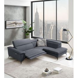 Ecksofa Egoitaliano, B:272cm H:96cm T:203cm, grau, Wohnzimmer, Sofas, "Martine, Multifunktionssofa mit Komfortfunktionen, edel und bequem", mit