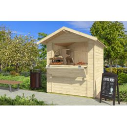 Gartenhaus Nordic Holz, beige, Massivholz, Gartenh&auml;user, "Marktstand KENT 4"