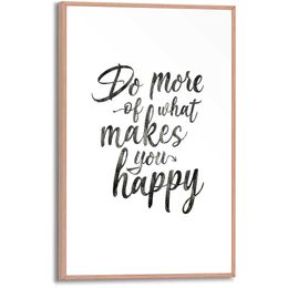 Poster Reinders, B:20cm H:30cm T:1,6cm, schwarz, MDF, K&uuml;che, Bilder, "Do more of what makes you happy"