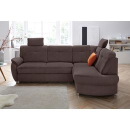 Sit & More Ecksofa SIT & MORE, B:246cm H:91cm T:176cm, braun, Kunstleder SOFTLUX;Luxus-Microfaser ALTARA NUBUCK (100% Polyester);Luxus-Microfaser (90%