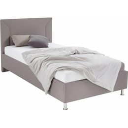 Polsterbett, B:130cm L:210cm, grau, Westfalia Schlafkomfort, Bezug Bett: Microfaser (100% Polyester);Bonnell-Federkernmatratze: Mischgewebe (51%