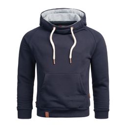 Herren Kapuzenpullover "ASBeeno", blau, Gr. L, Alessandro Salvarini, Obermaterial: 65% Baumwolle, 35% Polyester, Pullover, mit Kapuze
